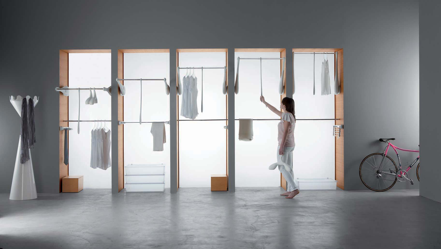 Wardrobe Pull-Down Lift | Servetto ONLy series – Equipoise Living